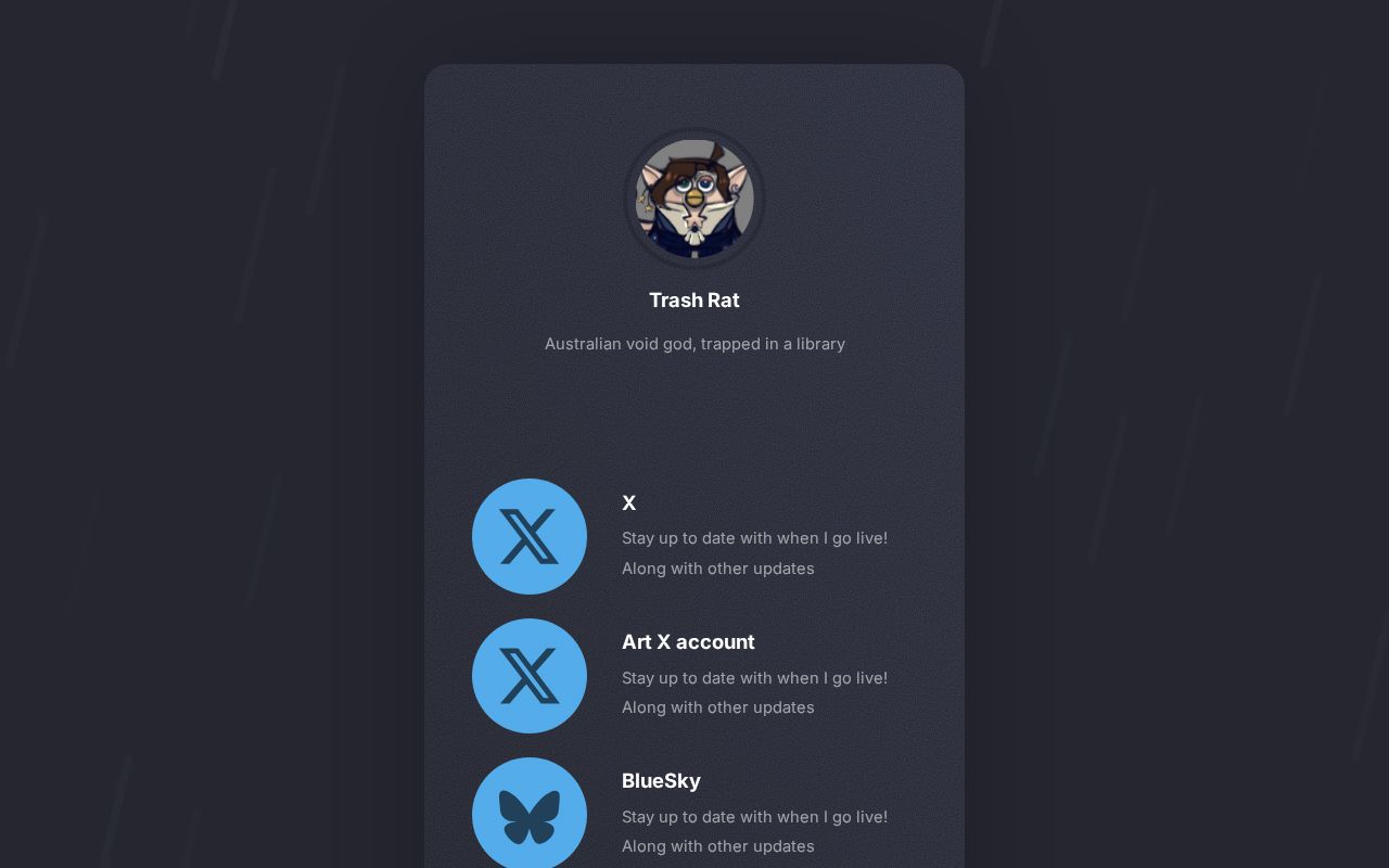 Trash Rat Social Carrd